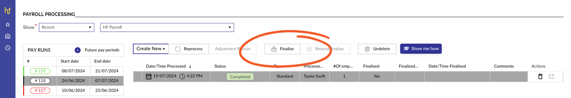 How do I finalise a pay run? – Humanforce