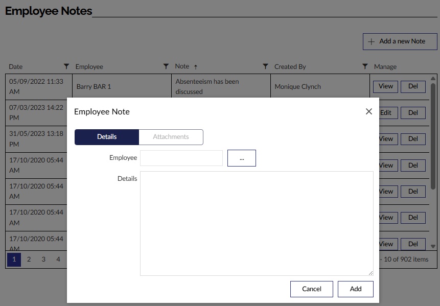 Add an employee note – Humanforce