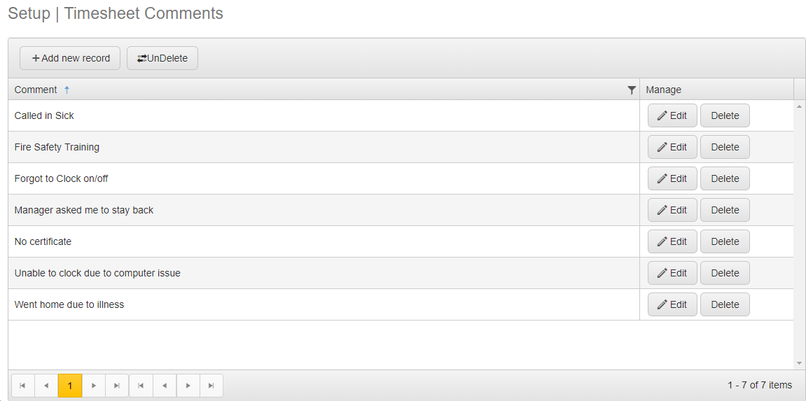 How do I adjust the timesheet comment list? – Humanforce