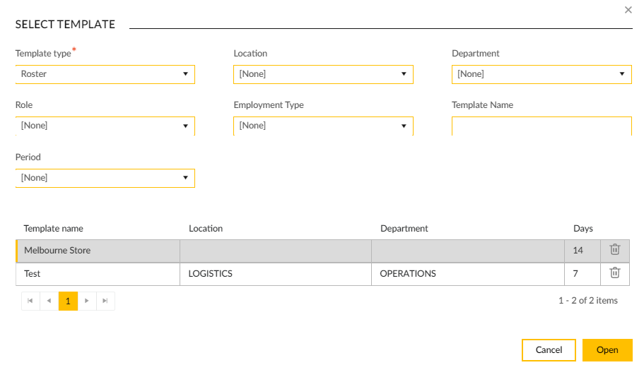 Employee Rostering - Templates – Humanforce