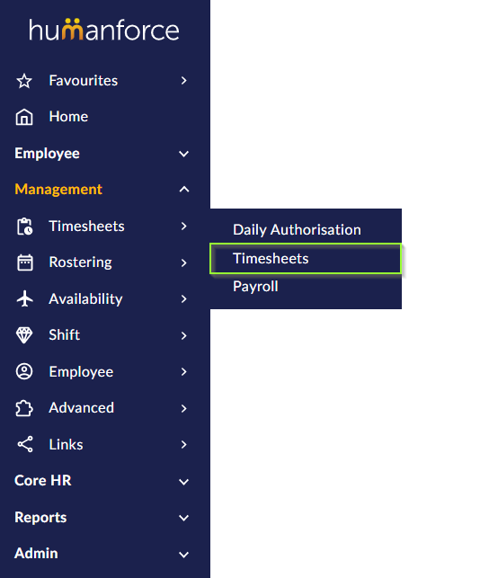 Sending timesheet confirmation requests to employees – Humanforce