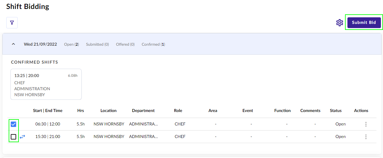 Bid for shifts in Humanforce WFM (Web) – Humanforce