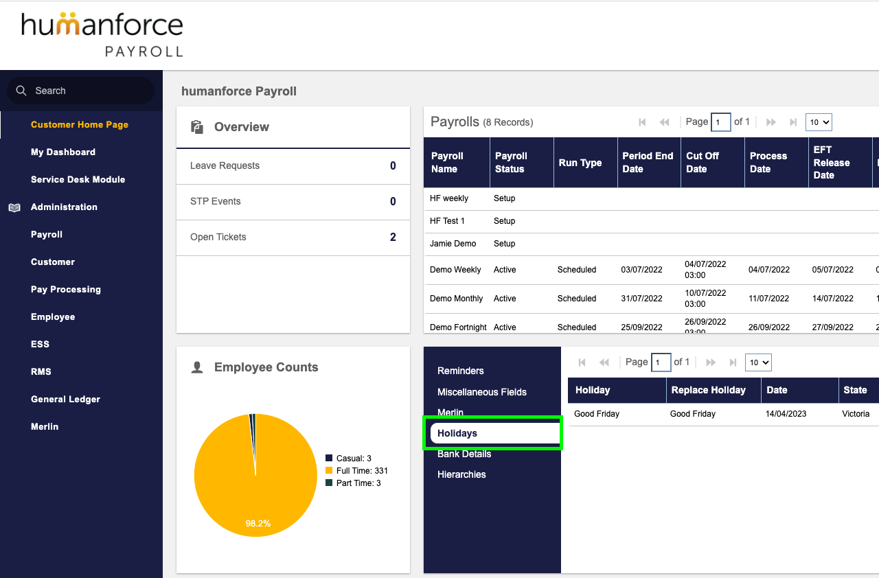 How to set up custom Public Holiday dates – Humanforce