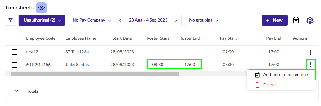 Authorising Timesheets to Roster Time – Humanforce