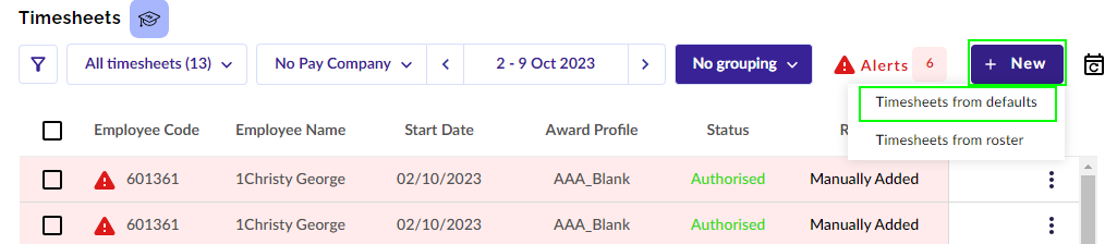 Manually create Timesheets – Humanforce