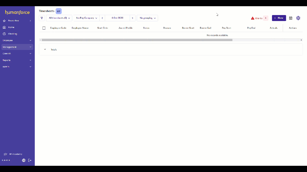 Manually create Timesheets – Humanforce