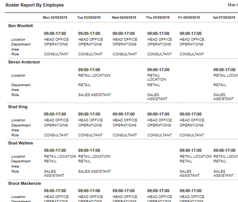 Standard Reports in Humanforce Web – Humanforce