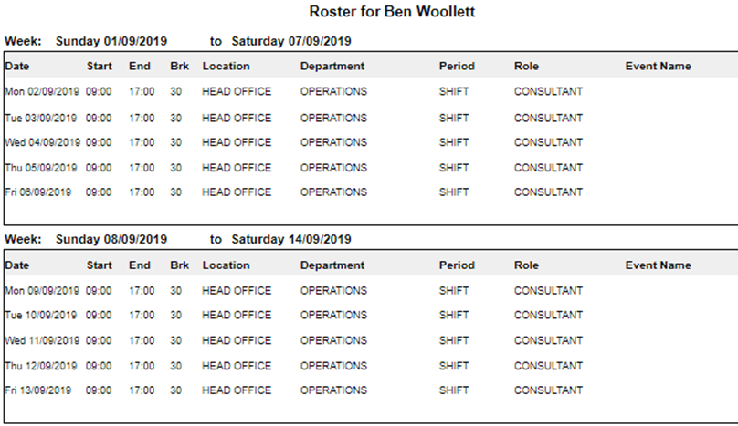 Standard Reports in Humanforce Web – Humanforce