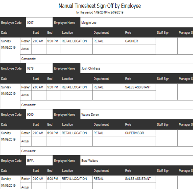 Standard Reports in Humanforce Web – Humanforce