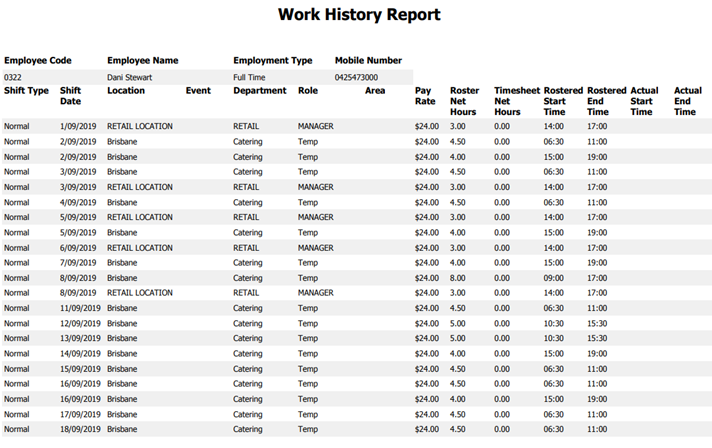 Standard Reports in Humanforce Web – Humanforce