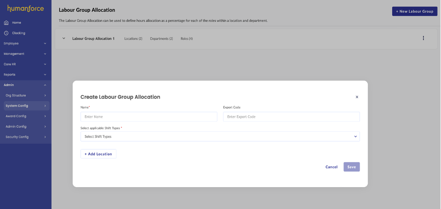 How do I set up Labour Group Allocation in Humanforce web? – Humanforce