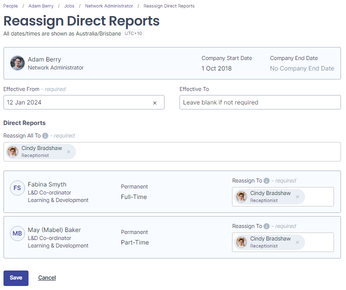 Reassigning Direct Reports – Humanforce