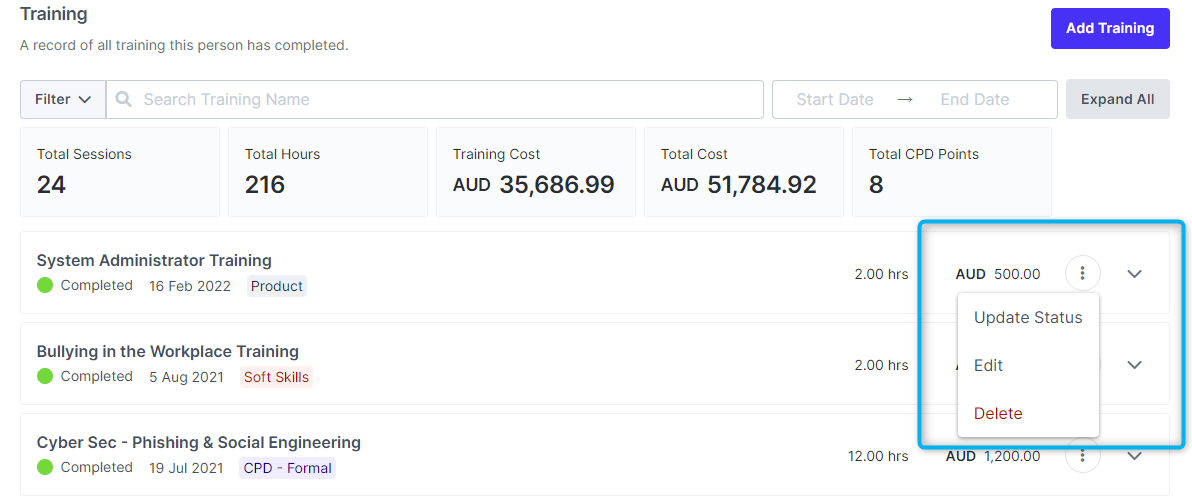Understanding Training Statuses – Humanforce