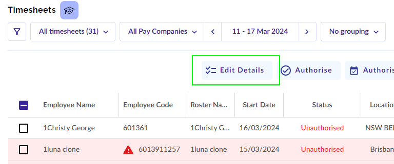 Edit Timesheets – Humanforce