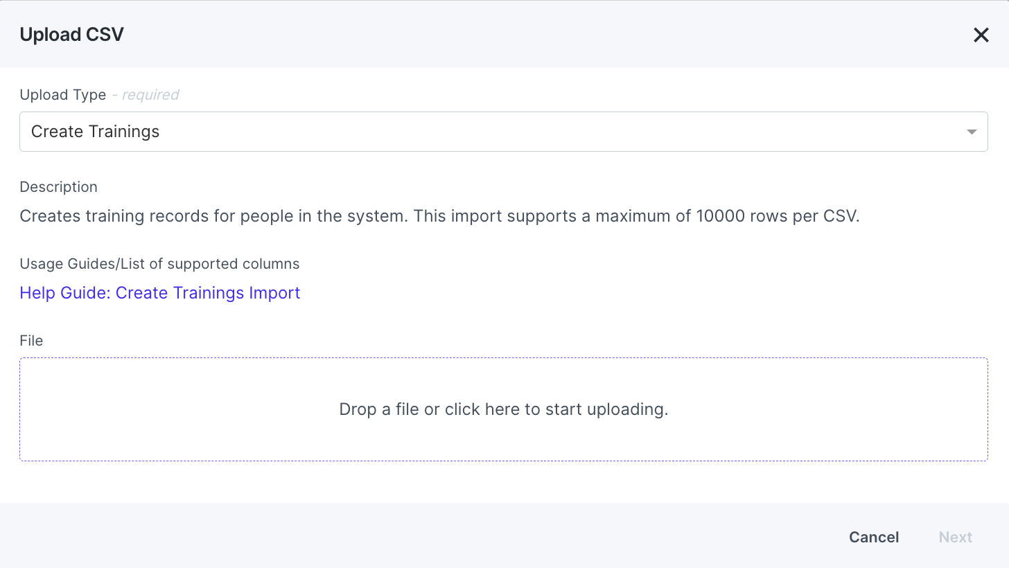 Create Training Records Using the Data Import/Export Tool – Humanforce