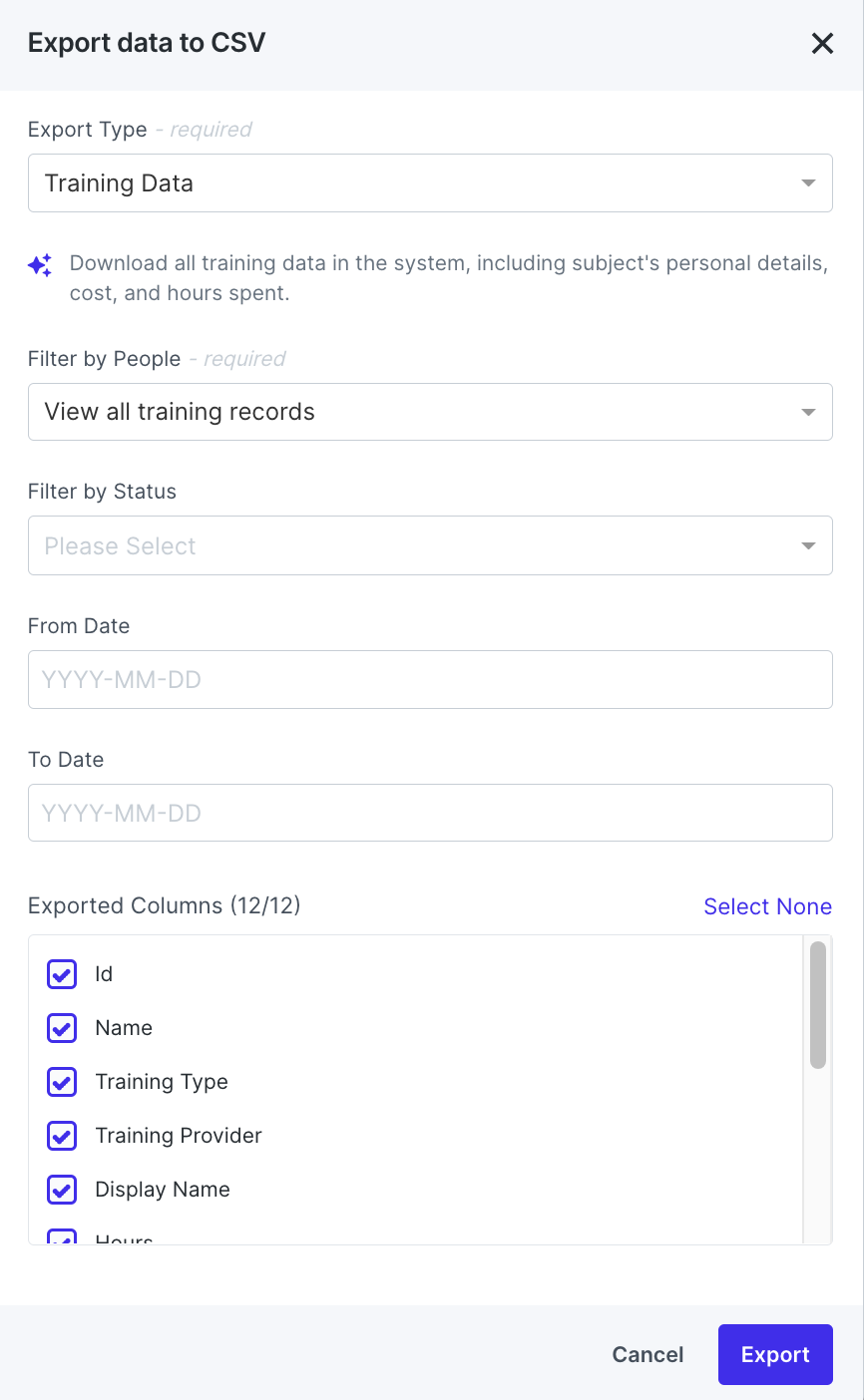 Update Training Records Using the Data Import/Export Tool – Humanforce