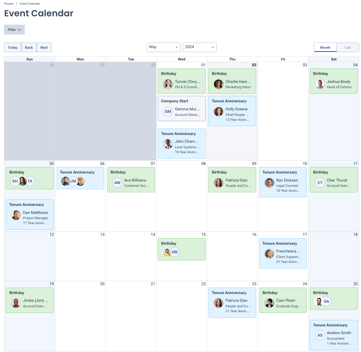 Event Calendar – Humanforce